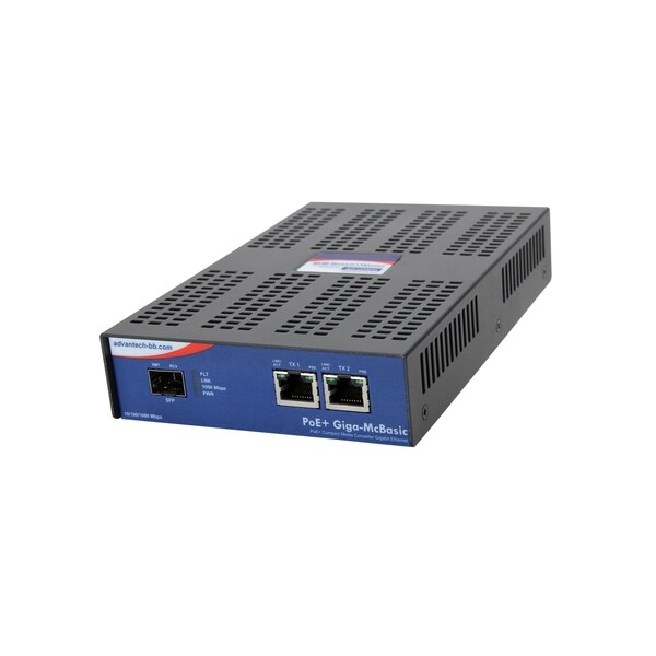 B+B Smartworx Standalone Poe+ Media Converter, 1000Base-Tx/Fx, Multi-Mode 1300Nm, IMC-490-M1-US ...